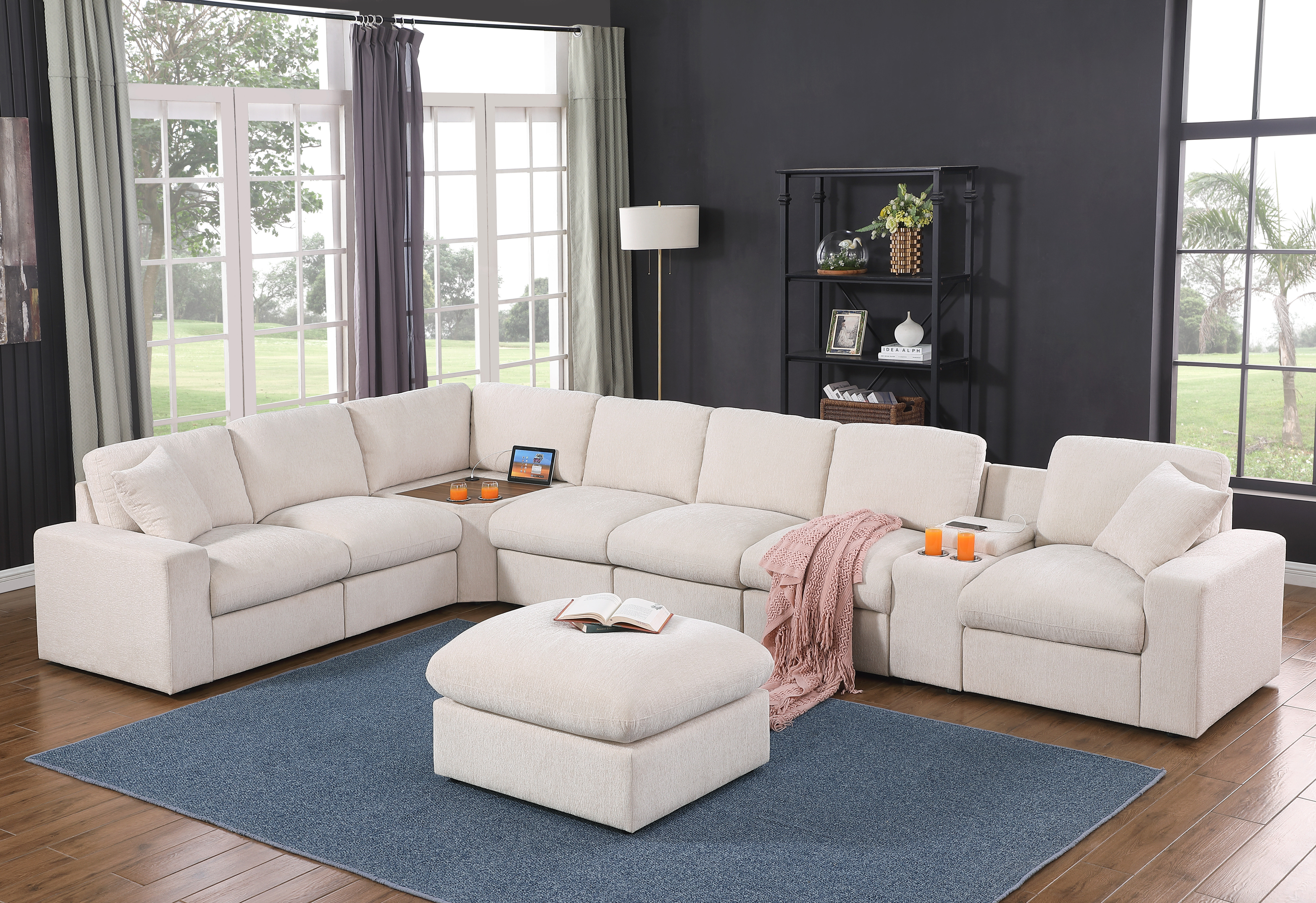 Sectional with corner table store